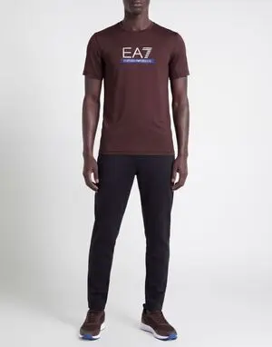 EA7 T-shirt Size Polyester, Elastane - Brown