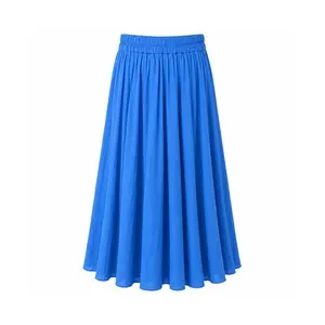 IZABELA MANDOIU Cobalt Flowing Midi Skirt - Blue