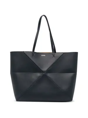 Loewe Puzzle Fold Large Leather Tote - Blue