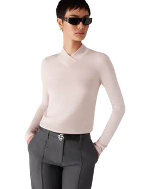 Casablanca Merino Cowl Neck Top