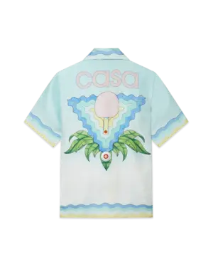 Casablanca Memphis Icon Short Sleeve Silk Shirt