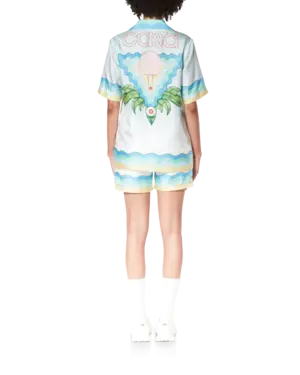 Casablanca Memphis Icon Short Sleeve Silk Shirt