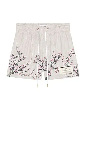 RYOKO RAIN Cherry Blossom Shorts In Grey