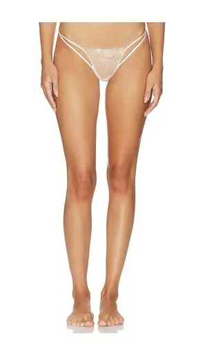 For Love & Lemons Sequin Seashell Thong Panty In Metallic - Silver