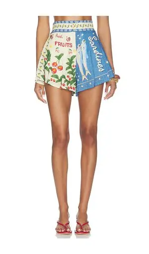 Agua Bendita Nalia Basket Short In Blue