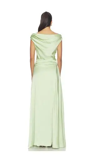 Simkhai Elinne Short Sleeve Gown In Green