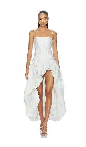 Amanda Uprichard Ophelia Jacquard Maxi Dress - Blue Combo