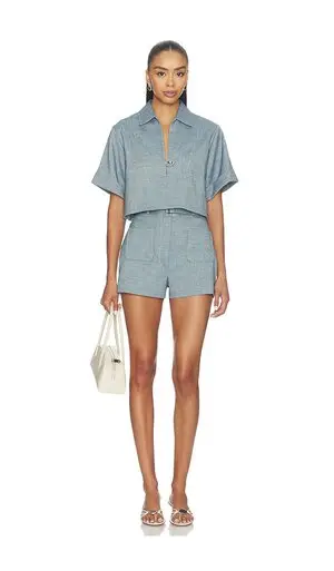 Matthew Bruch Popover Shirt In Blue