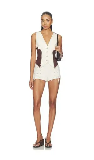 BY.DYLN Elio Vest Top In Ivory
