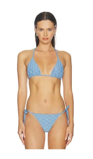 Devon Windsor Elis Bikini Top In Baby Blue - Capri