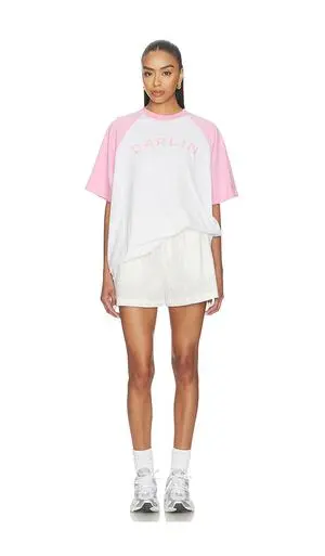 DARLIN Old Skool Raglan Tee In Pink