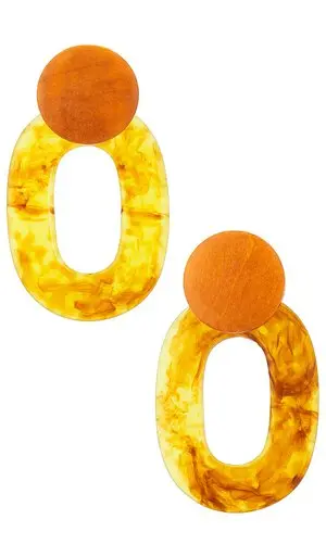 EPIFENE Oversized Resin & Wood Earrings