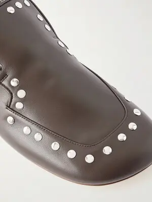 WALES BONNER Dakar Studded Leather Loafers - Brown