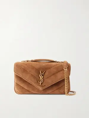 Saint Laurent Small Loulou Suede Shoulder Bag - Brown