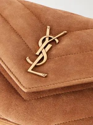 Saint Laurent Small Loulou Suede Shoulder Bag - Brown