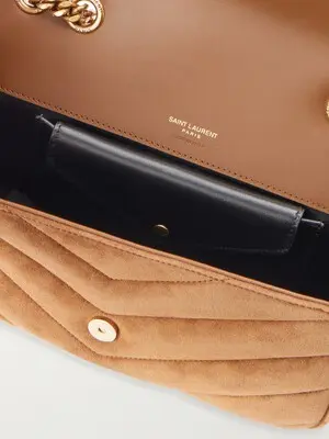 Saint Laurent Small Loulou Suede Shoulder Bag - Brown