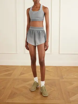 Nike X Isamaya Ffrench Swift Printed Plissé Dri-fit Adv Shorts - Silver