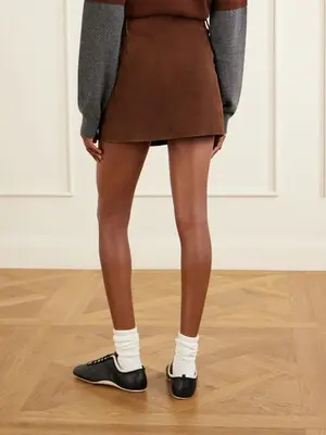 Marni Leather-trimmed Suede Mini Skirt