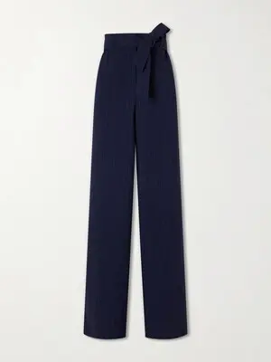 Max Mara Striped Virgin Wool-blend Wide-leg Pants