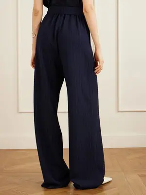 Max Mara Striped Virgin Wool-blend Wide-leg Pants