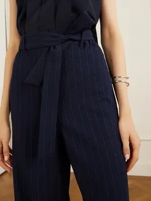 Max Mara Striped Virgin Wool-blend Wide-leg Pants