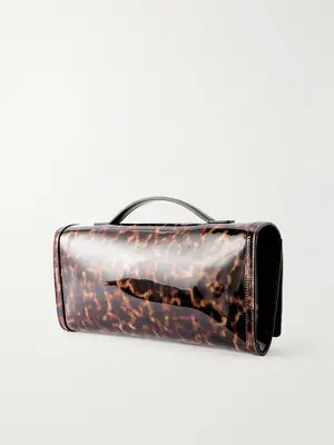ROGER VIVIER Belle Vivier Coated-woven Clutch - Tortoiseshell