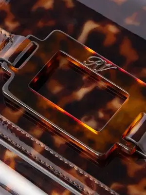 ROGER VIVIER Belle Vivier Coated-woven Clutch - Tortoiseshell