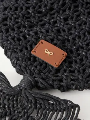 ANYA HINDMARCH Macrame Clutch With Leather Trim