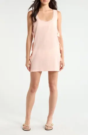 Sanctuary Side Tie A-line Cover-up Dress - Blush