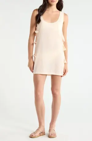 Sanctuary Side Tie A-line Cover-up Dress - Cream