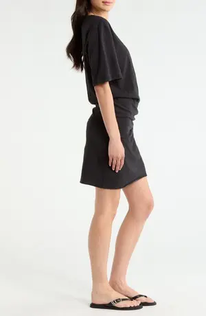 Sanctuary Shirred Side Cover-up Shirt Dress - Black
