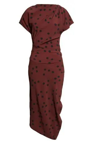Proenza Schouler Polka Dot Asymmetric Midi Dress