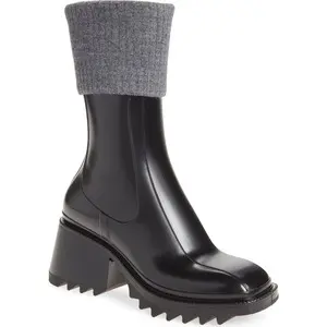 Chloé Betty Rib Cuff Waterproof Rain Boot