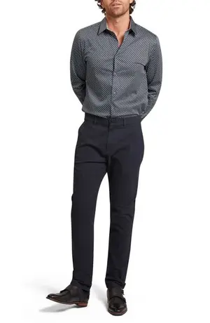 Ted Baker London Grelish Slim Fit Geo Print Stretch Cotton Button-up Shirt - Teal-blue