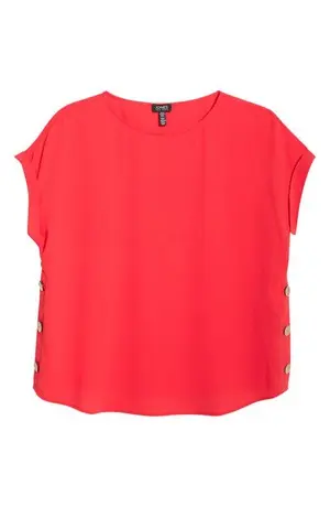 Jones New York Side Button Detail Top - Rouge