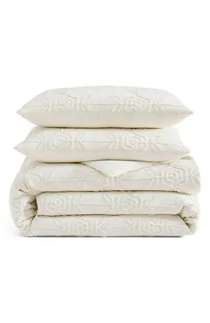PERI HOME Trellis Rose Comforter & Pillow Shams Set - Ivory