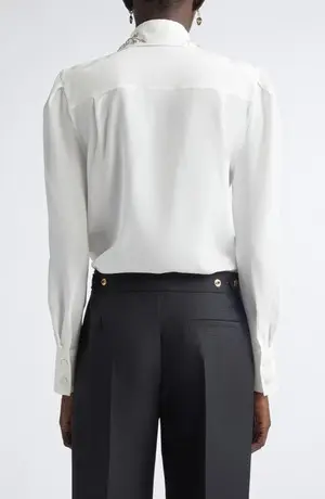 Alexander McQueen Embellished Collar Silk Shirt