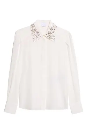 Alexander McQueen Embellished Collar Silk Shirt