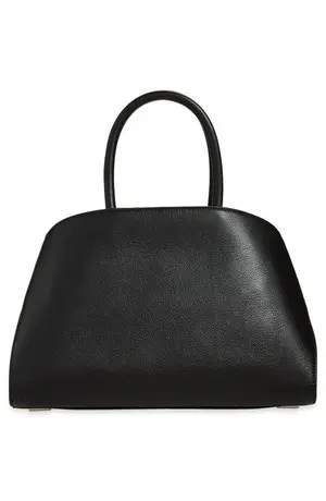 FERRAGAMO Small Hug Scarf Print Leather Top Handle Bag - Black
