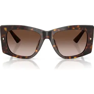JIMMY CHOO 54mm Butterfly Sunglasses - Havana/brown Gradient