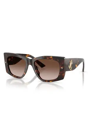 JIMMY CHOO 54mm Butterfly Sunglasses - Havana/brown Gradient