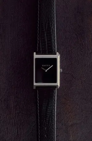 BREDA Virgil Leather Strap Tank Watch