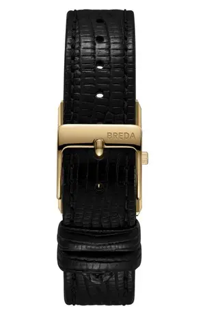 BREDA Small Virgil Leather Strap Tone Tank Watch - Gold