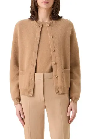 Akris Cashmere Piqué Cardigan - Camel