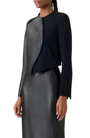 Akris Hynora Orbit Wool & Leather Jacket