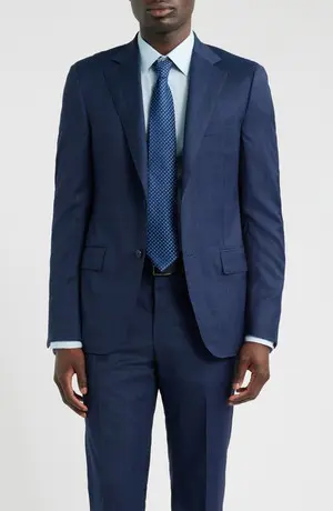 HERITAGE GOLD Dark Windowpane Check Wool Suit