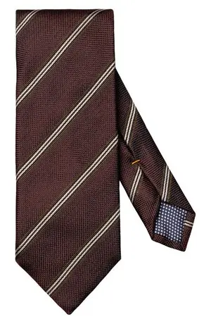 Eton Striped Silk Neck Ties - Medium Red