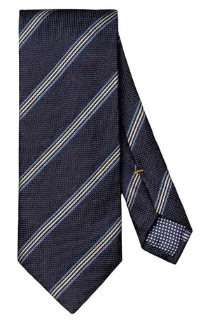 Eton Stripe Silk Tie - Navy