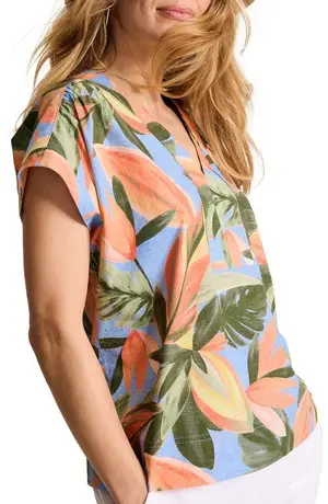 Tommy Bahama Beach Bloom Poplin Popover Top