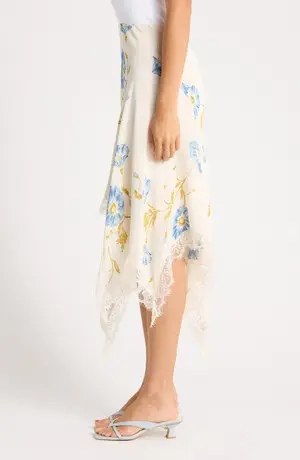 REFORMATION Liliana Lace Handkerchief Hem Skirt
